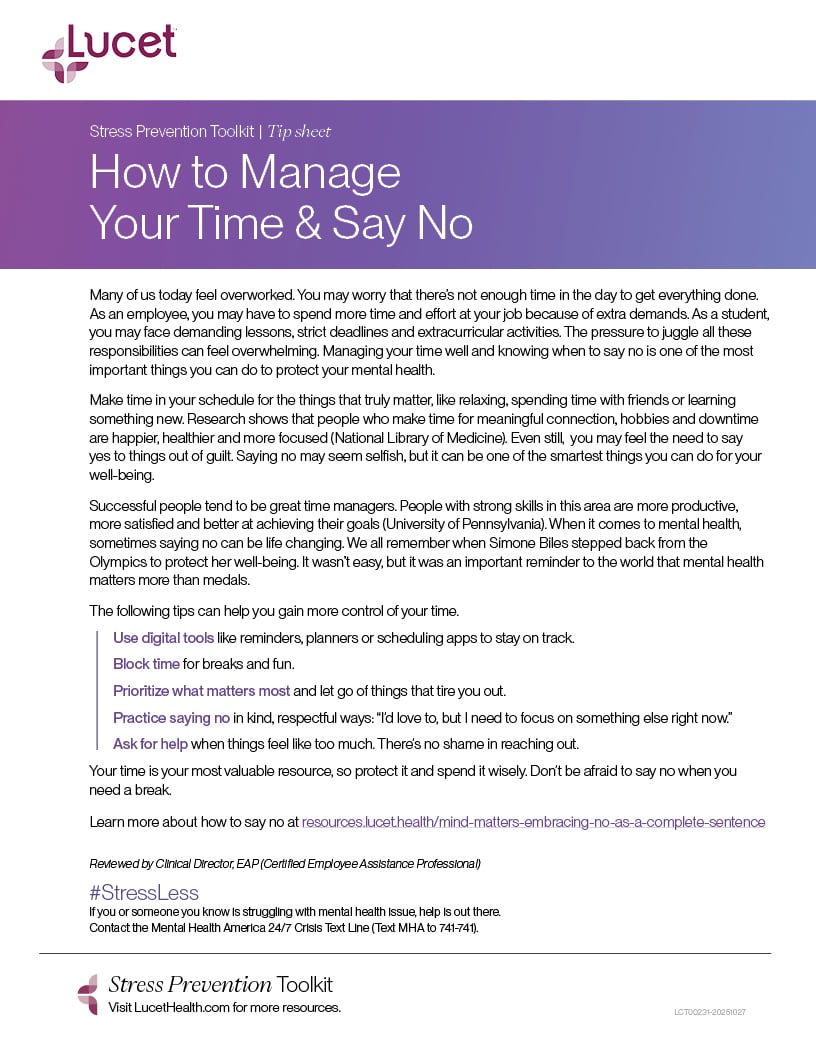 How to Manage Your Time & Say No