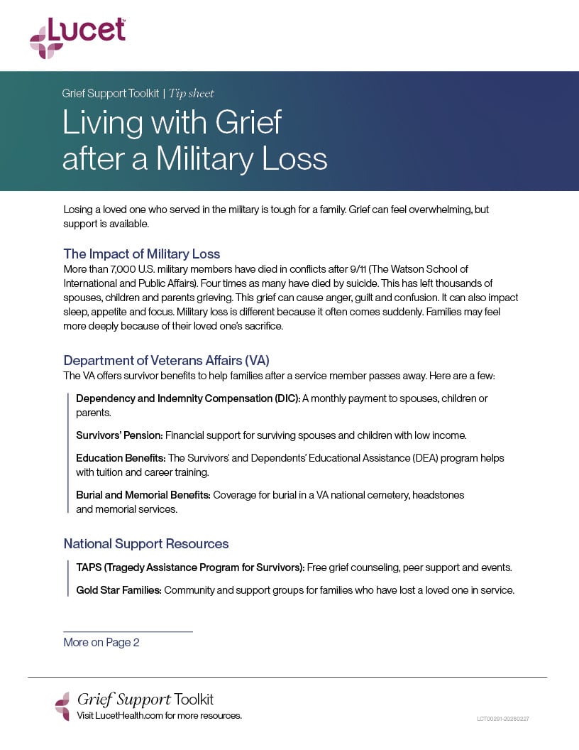 Living with Grief after a Military Loss